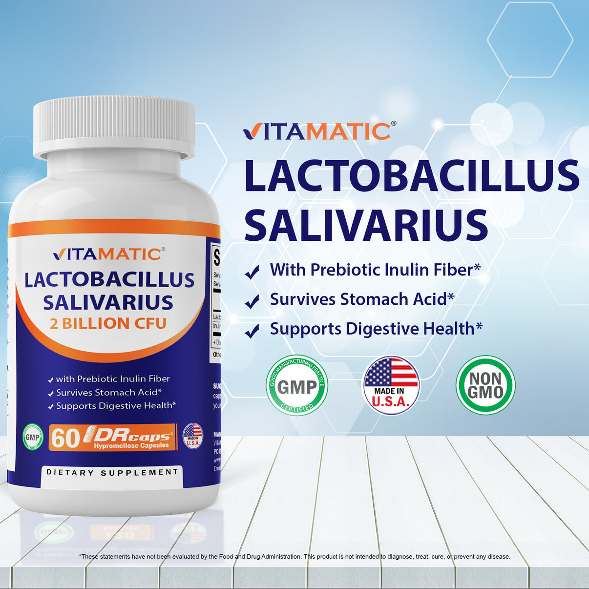 Lactobacillus Salivarius 2 Billion - 60 DR Capsules – Vitamatic