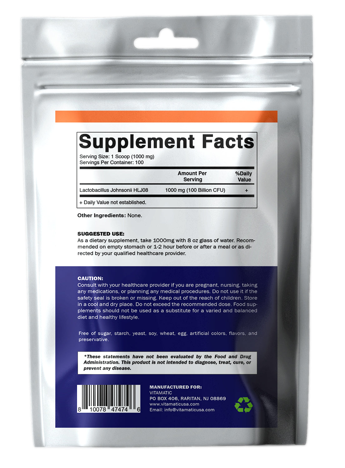 Lactobacillus Johnsonii Probiotic Powder Digestive Health Support 100 ...