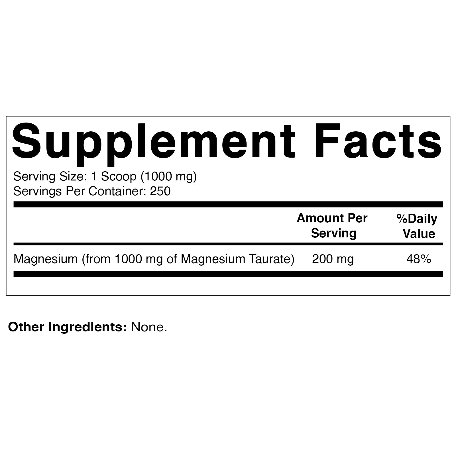 Magnesium Taurate 250gram Powder - 250 Servings – Vitamatic