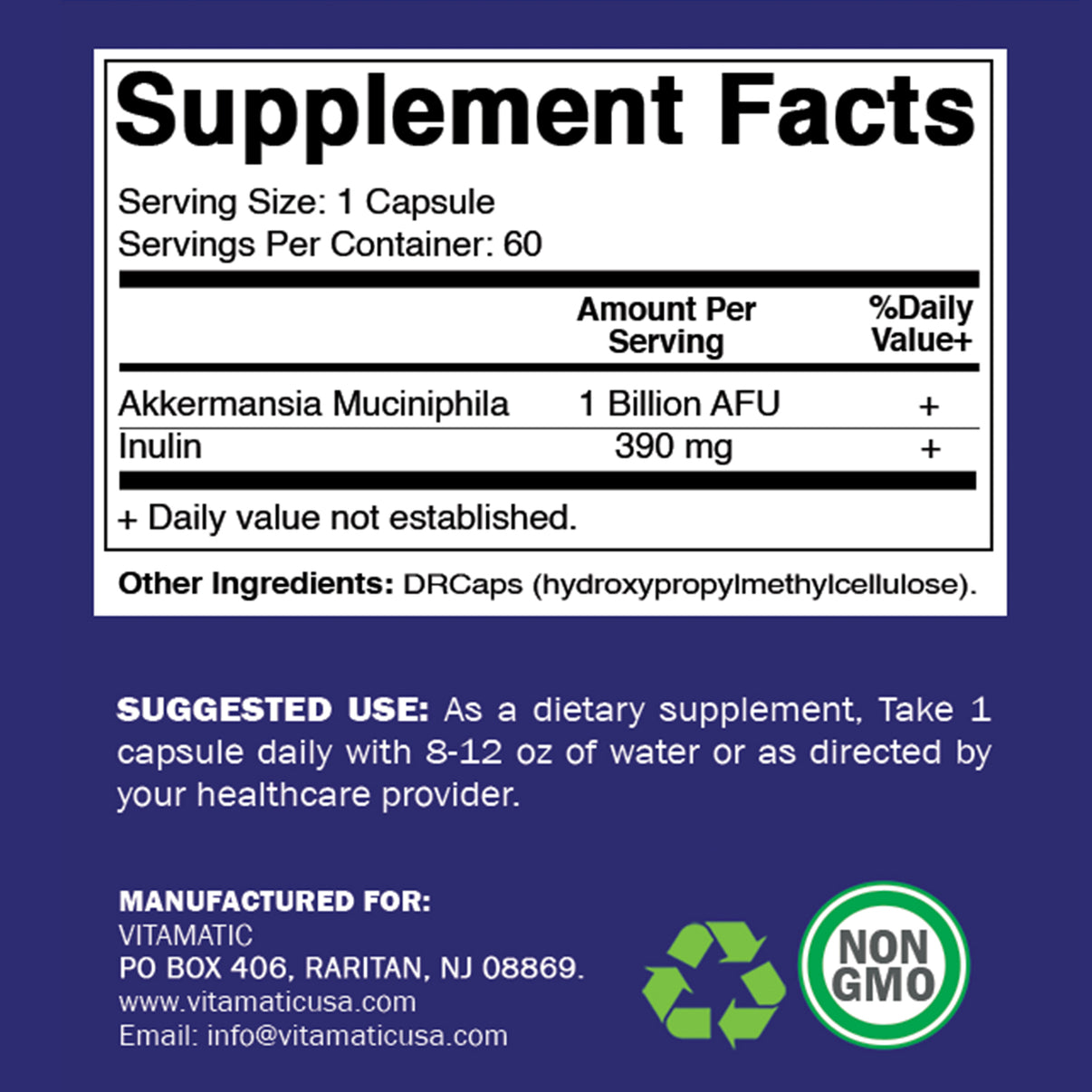 Akkermansia Muciniphila Gut Health 60 DR Capsules – Vitamatic