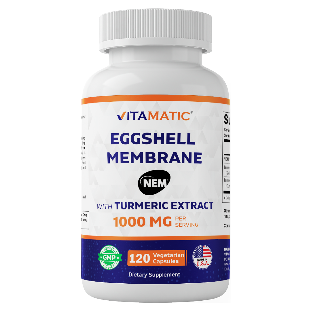 Vitamatic Eggshell Membrane (NEM) with Turmeric Extract | 1000 mg Per