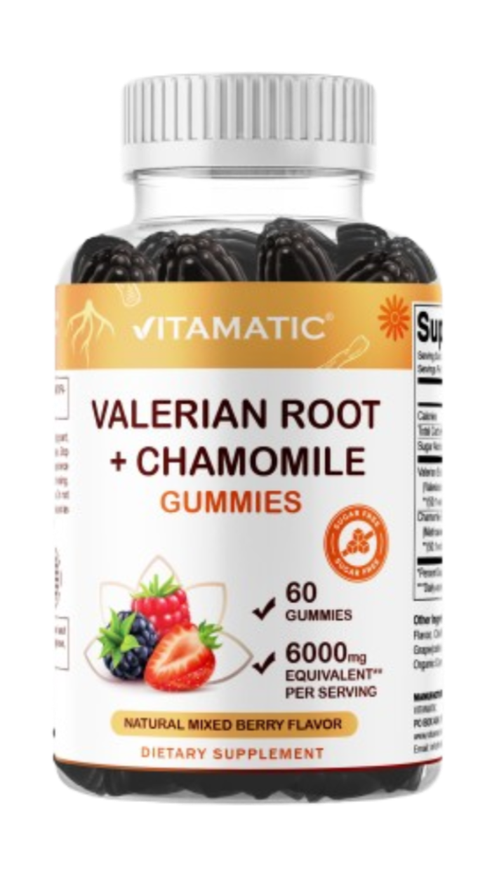 Vitamatic Valerian Root Chamomile 6000 mg Equivalent Per Serving – Mix