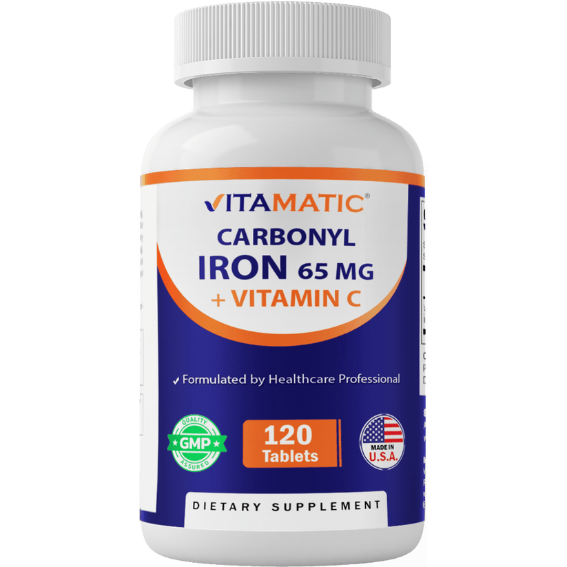 Carbonyl Iron 65 mg with Vitamin C – 120 Tablets – Vitamatic