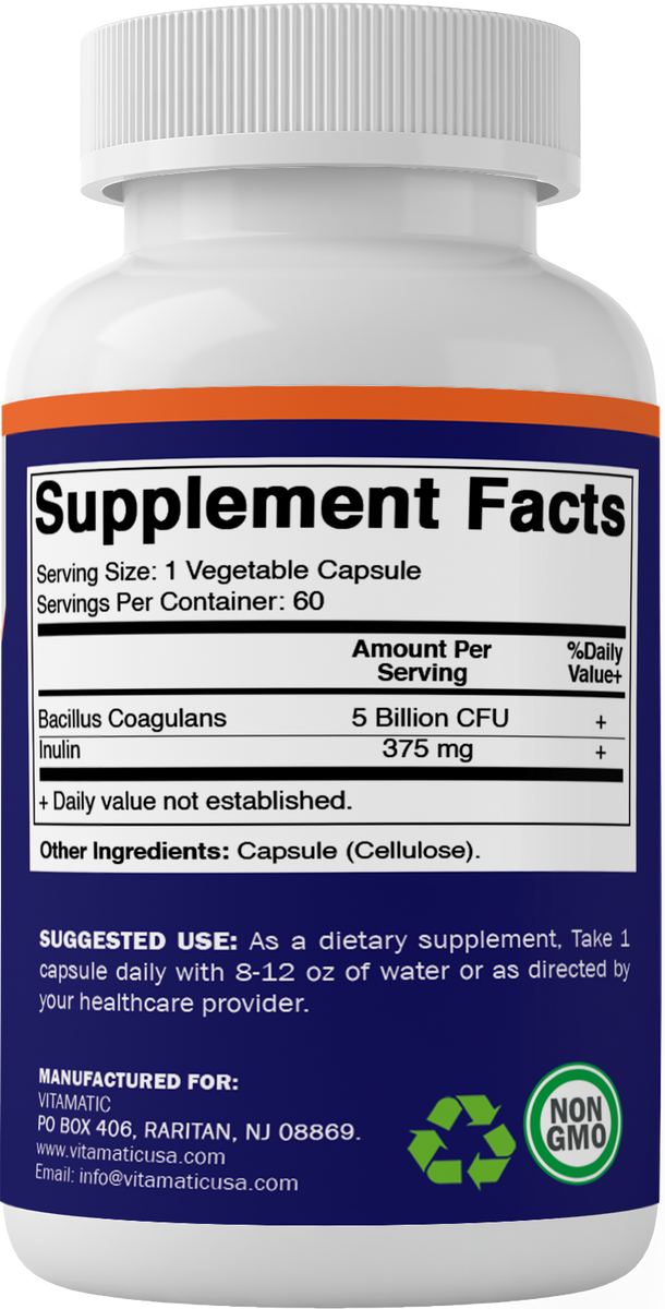 Bacillus Coagulans 5 B 60 Veg Capsules – Vitamatic
